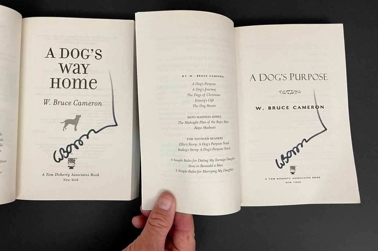 Signed copies of A Dog's Way Home & A Dog's Purpose — Auction for ...