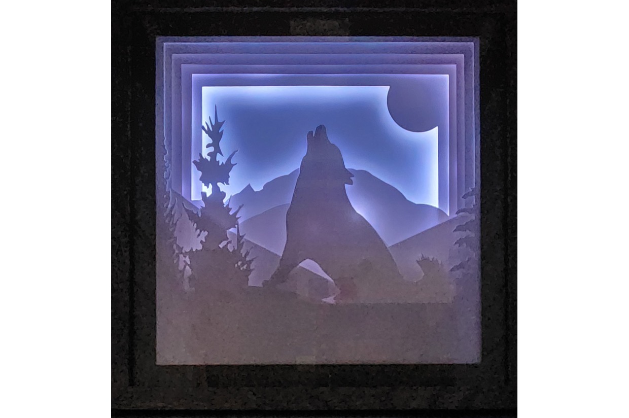 113 - Lighted Howling Wolf Shadow Box | Loot for Moots 2024 ...