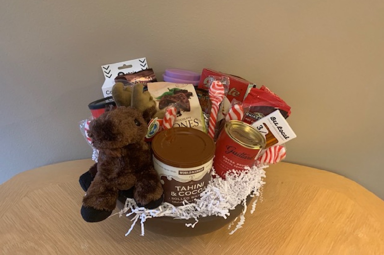 Gift Basket Snow Day Wooden Cross Annual Auction Wooden Cross Gift Basket Snow Day Wooden Cross Annual Auction Wooden Cross