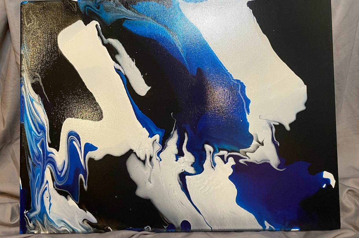 Original Fluid and Drip Painting | Rooted 303's Black Tie/Blue Jeans ...