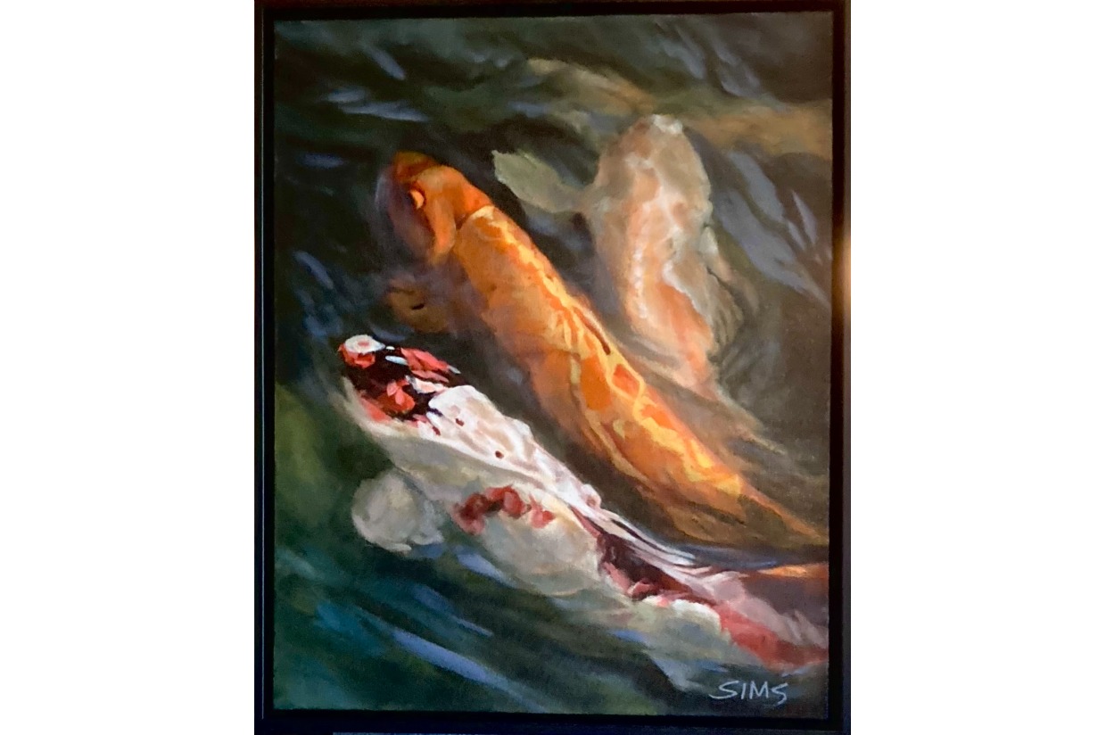 "Water Ballet" Koi Painting by Carol Sims | Marion County Democrats ...