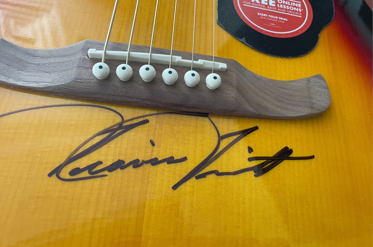 Travis Tritt Autographed Guitar | Country Music Highway Tribute Show ...