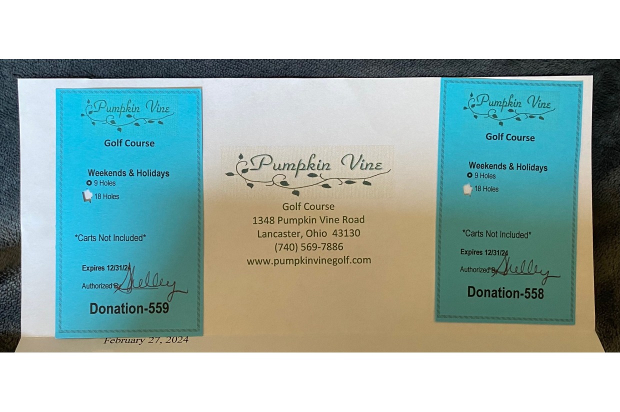2 cards with free 18 holes of golf at Pumpkin Vine Golf Course | 2024 ...