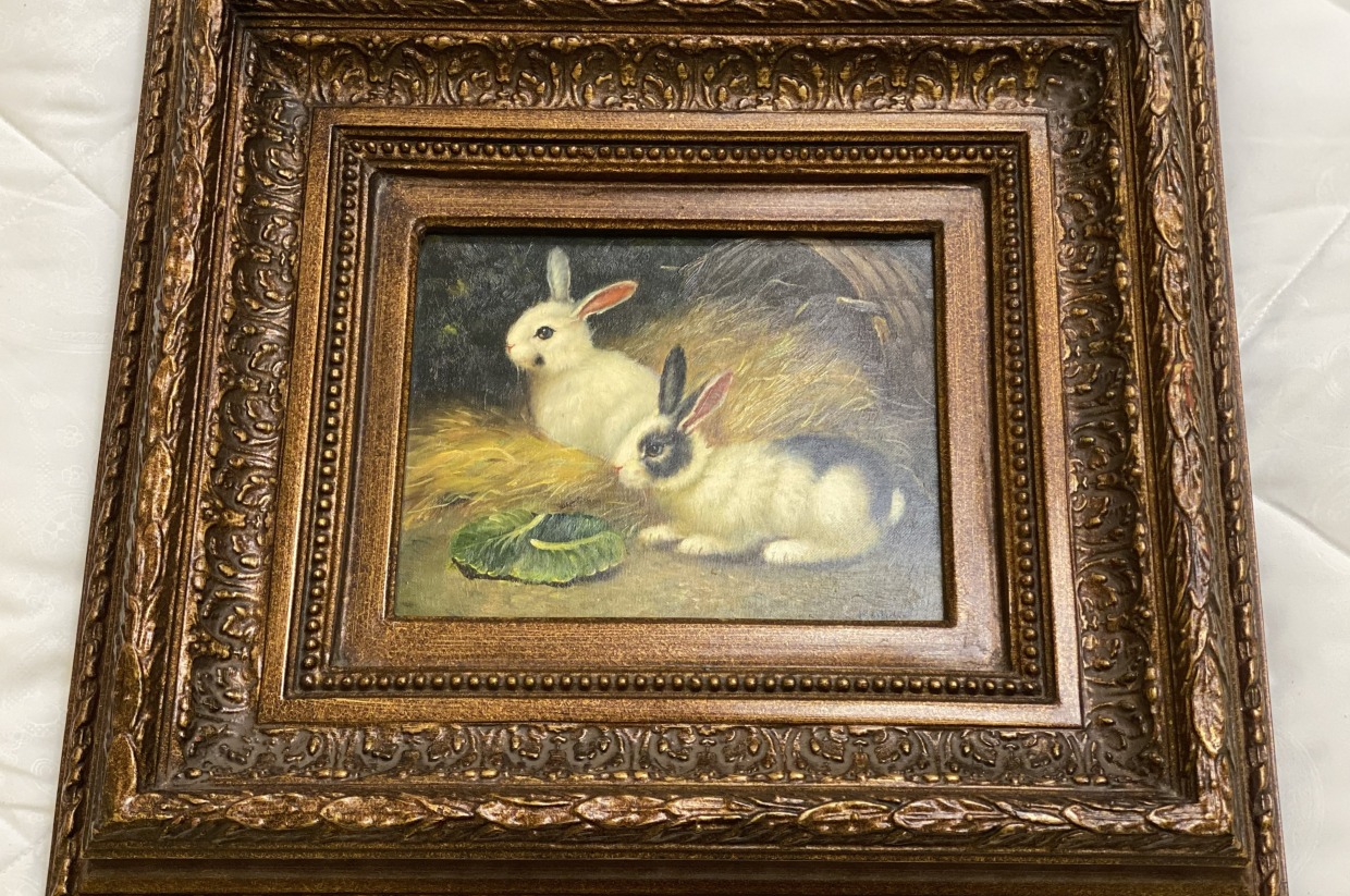 C. Swanson 2 Rabbit Oil Painting | Spaytacular Fall 2022 Auction ...