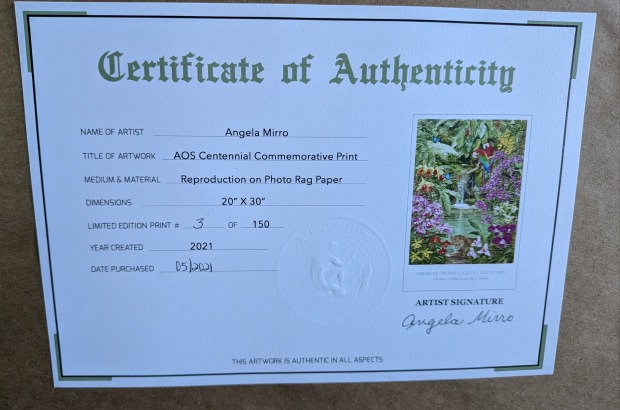 Gorgeous Collector's Item! Signed and framed print of the AOS ...