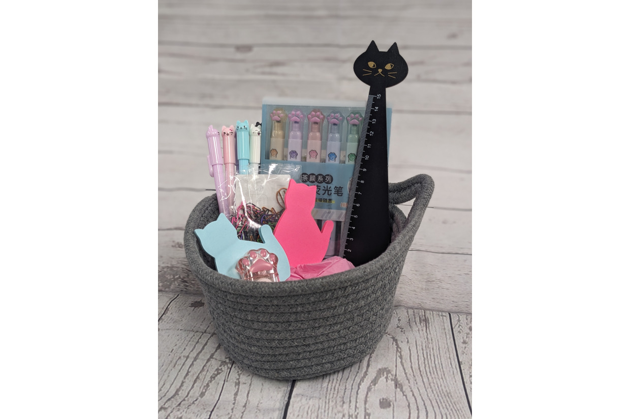 1. Cat Theme Office Supply Basket (13 Pieces) | Meow or Never | Colony ...