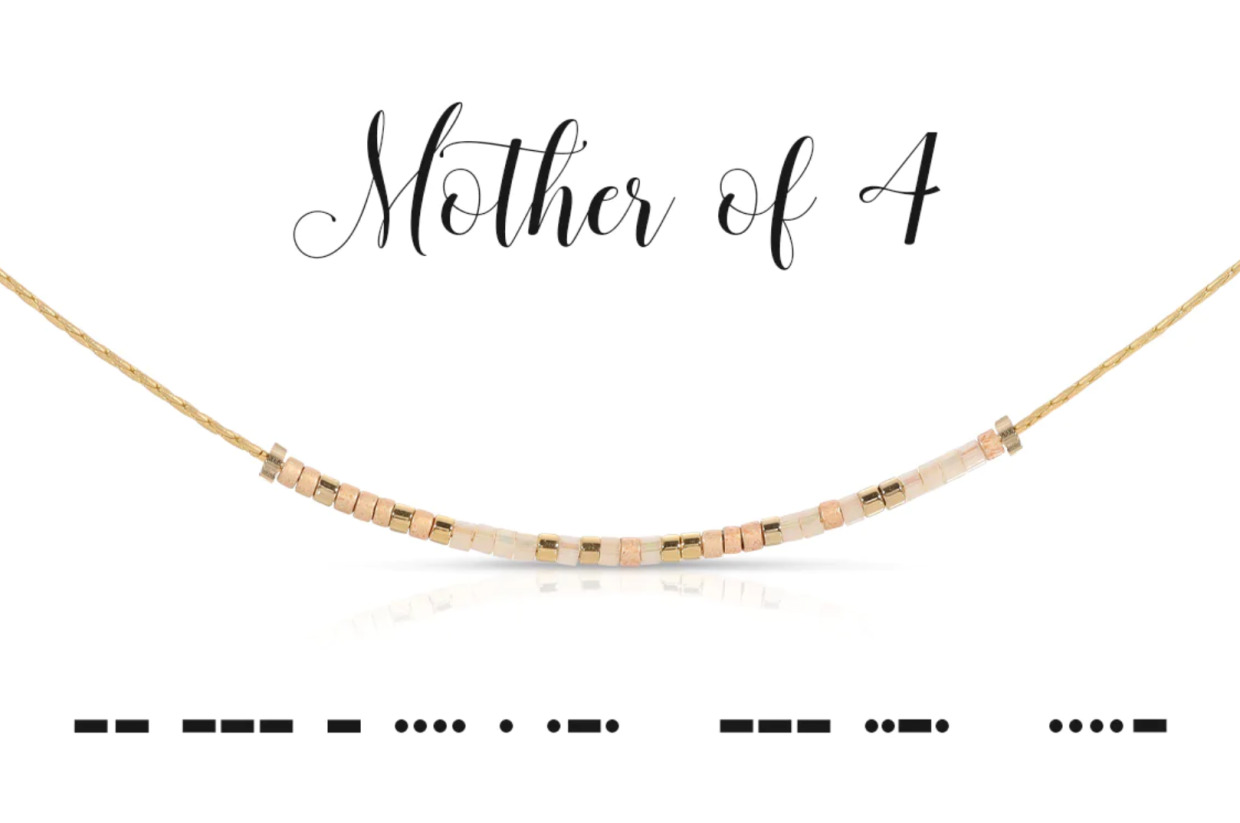 Dot And Dash Mother Of Four Morse Code Necklace GoMOMS Auction 2022 dot-and-dash-mother-of-four-morse-code-necklace-gomoms-auction-2022