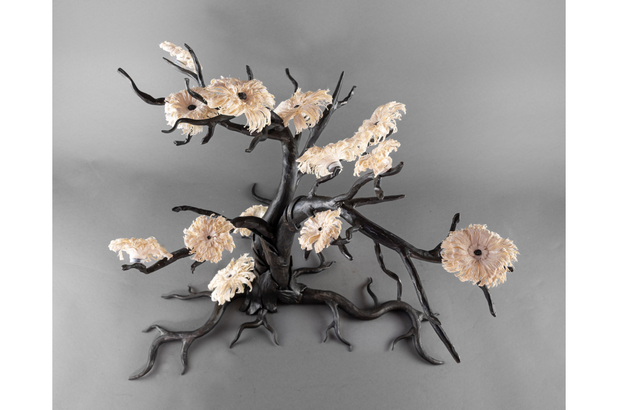 Renewal - forged iron tree with detachable wood flowers | 2025 Frogwood ...