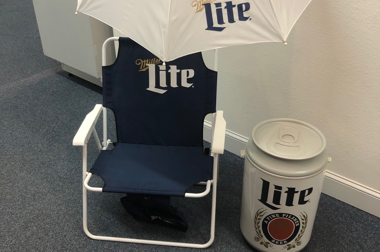 Miller Lite Beach Chair and Can Cooler — Spirit of Democracy Virtual ...