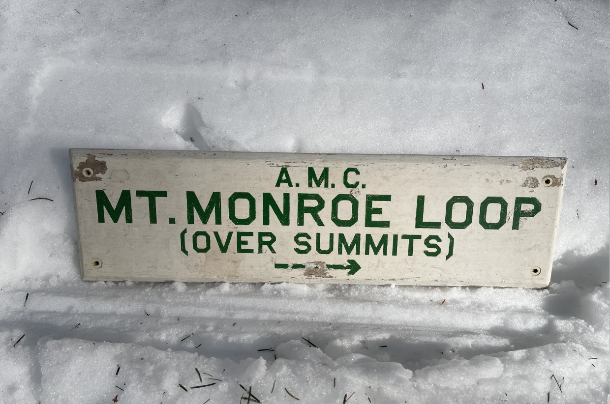 AMC Mt Monroe Loop | RMC Fall 2023 Trail Sign and Collectibles | The ...
