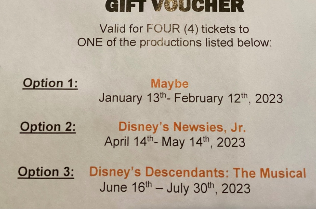 4 tickets to Stages Theater! | Field Elementary Playground Equipment Silent Auction | Field ...