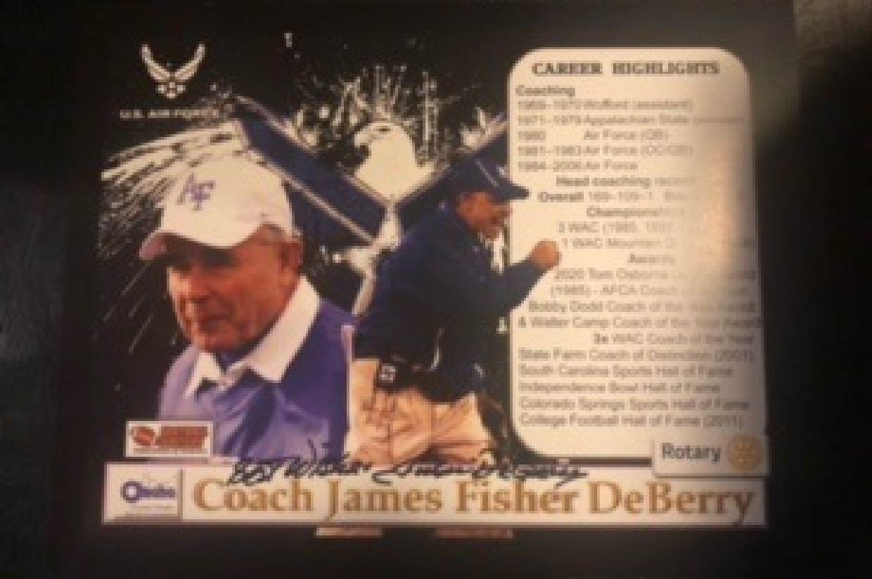 Legendary College Football Coach - James Fischer DeBerry Autograph ...