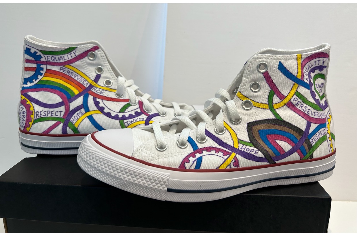 Together We Inspire BE THE CHAINRING Converse Hi-Top Gym Shoes ...