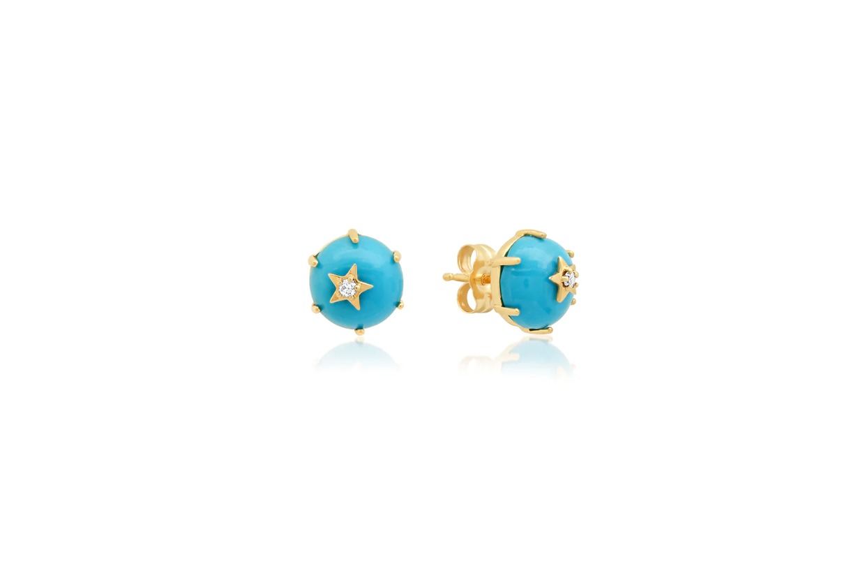Mini Cosmos Turquoise Studs | Auction for Paws | Brooklyn Animal Action ...