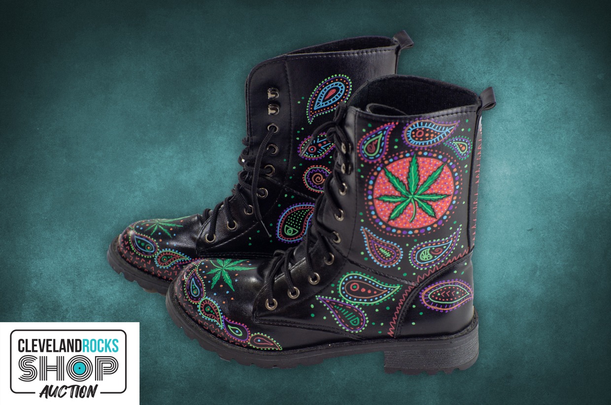 Hand painted Women's combat boots, Size 8 | Cleveland Rocks Shop ...
