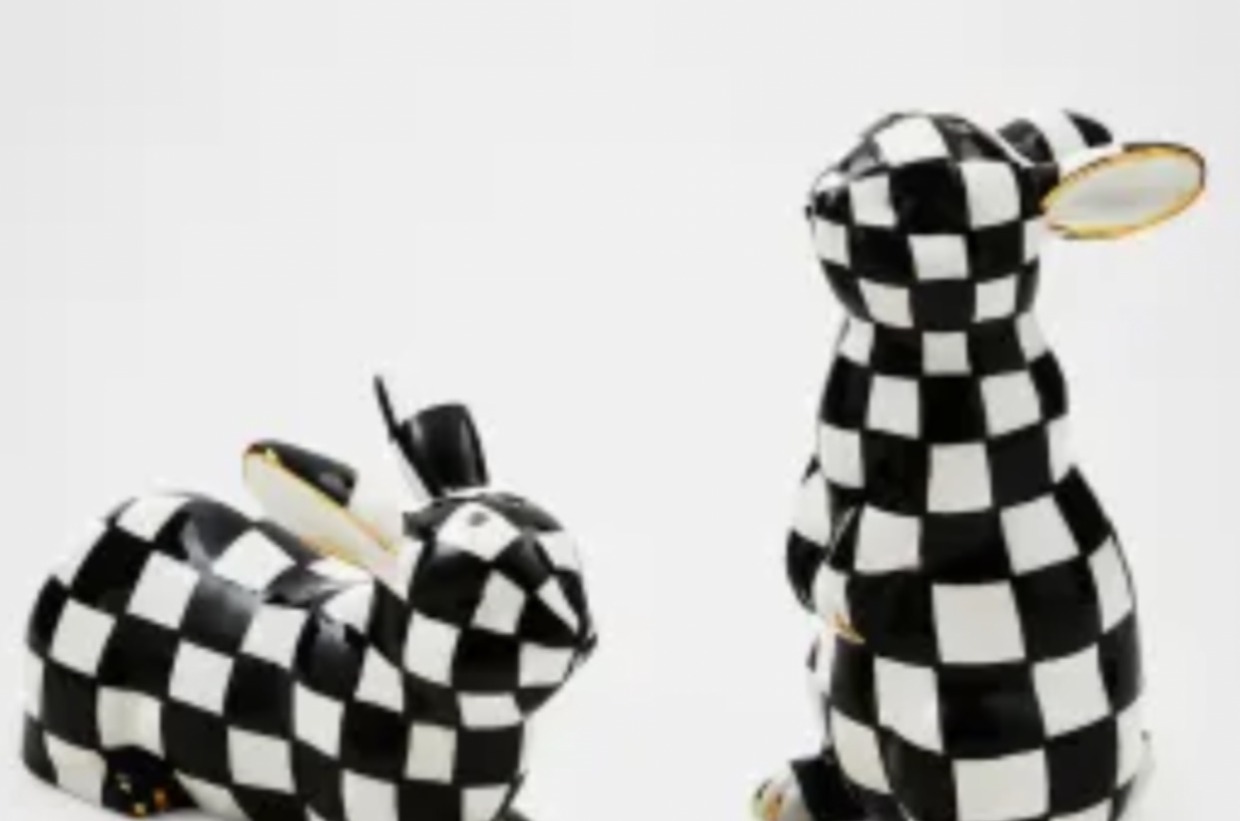 #805 Mackenzie Childs Bunny Figurine Salt & Pepper Shakers | Roy's Kids ...