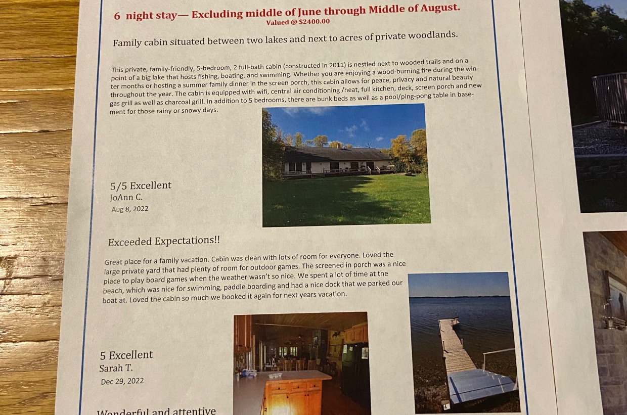 6 night stay at Ten Mile cabin | 2023 stalker lake LRCC fundraiser ...