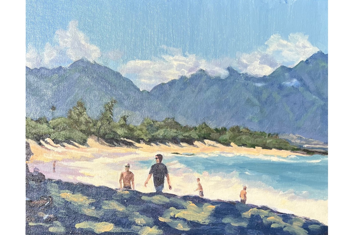 Walkin' Baldwin Beach - Nancy Boss | Gallery Elua | Artists for Lahaina ...