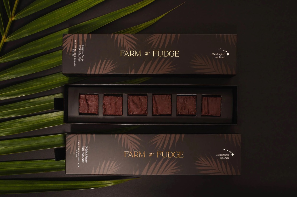 Farm to Fudge Two-Box Set of Dark Chocolate Coconut Fudge (1) Original and (1) Macadamia Nut ...