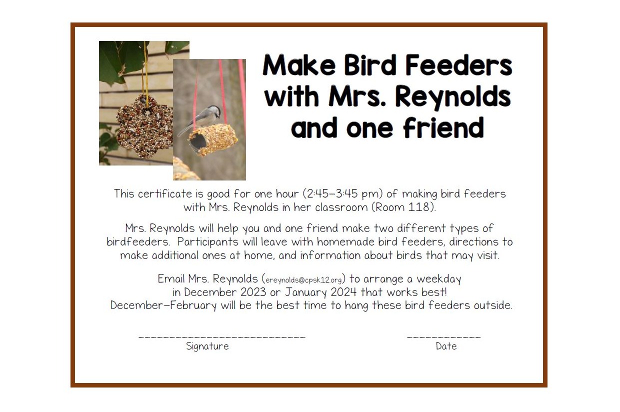 12. Make Bird Feeders with Mrs. Reynolds and One Friend — RBE Chicken ...