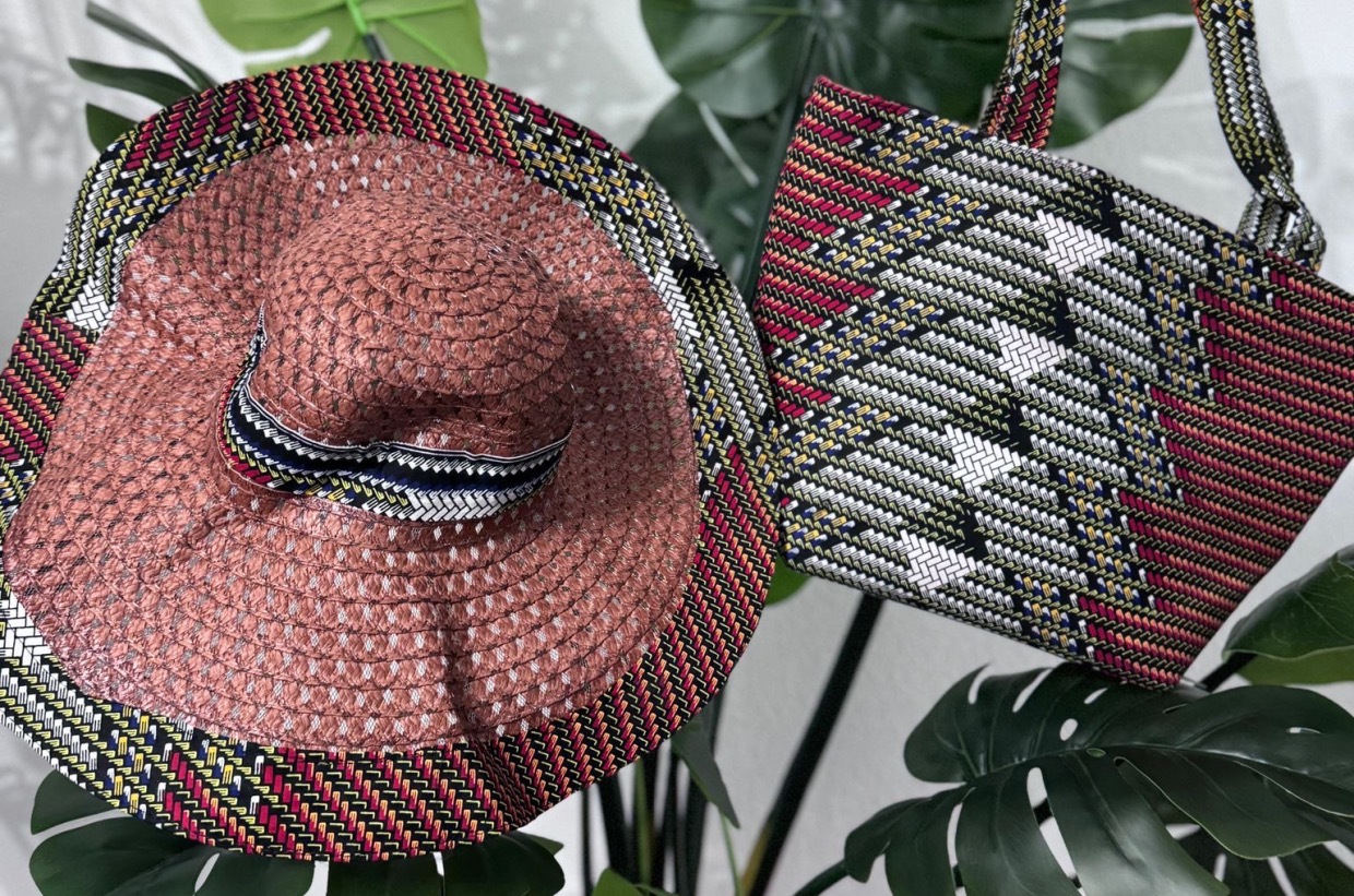 Ankara Authentic Kenyan Handmade Tote Bag with a matching straw hat ...