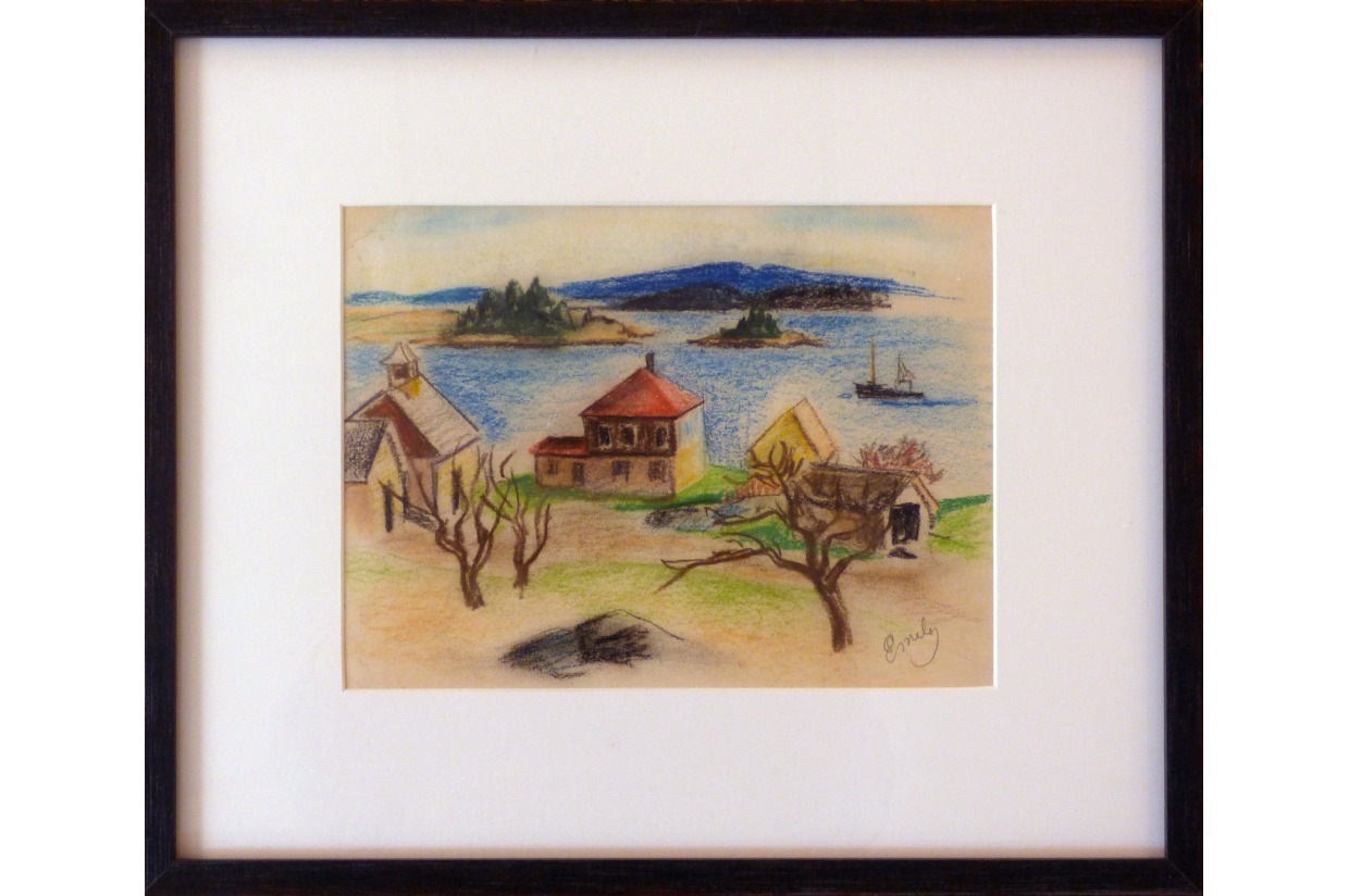 Emily Muir (1904 - 2003), Deer Isle Thorofare, pastel on paper, 9x12 ...