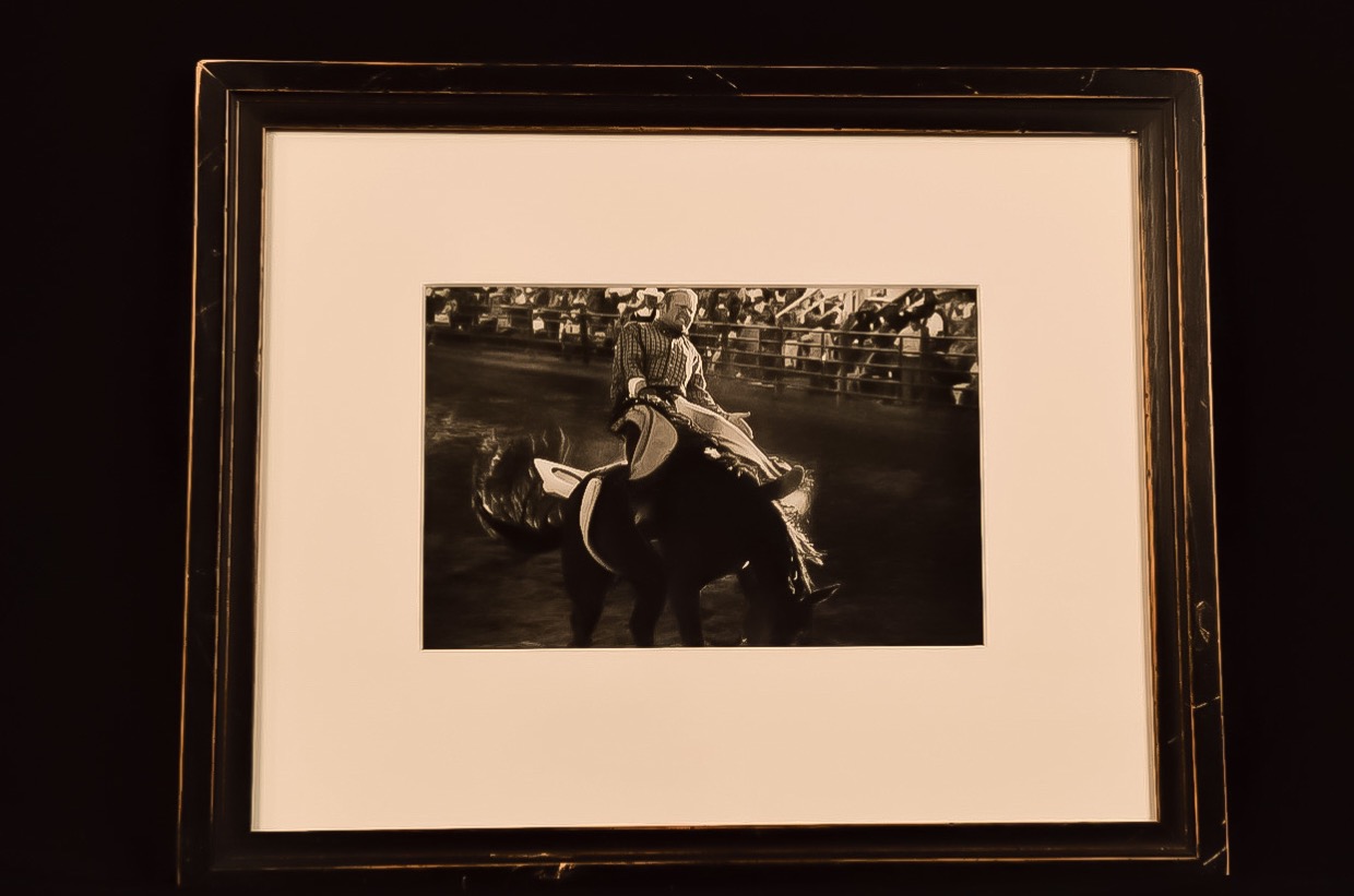 8x10 Broncing cowboy matted and framed | Hiatus Ranch of Idaho 1st ...