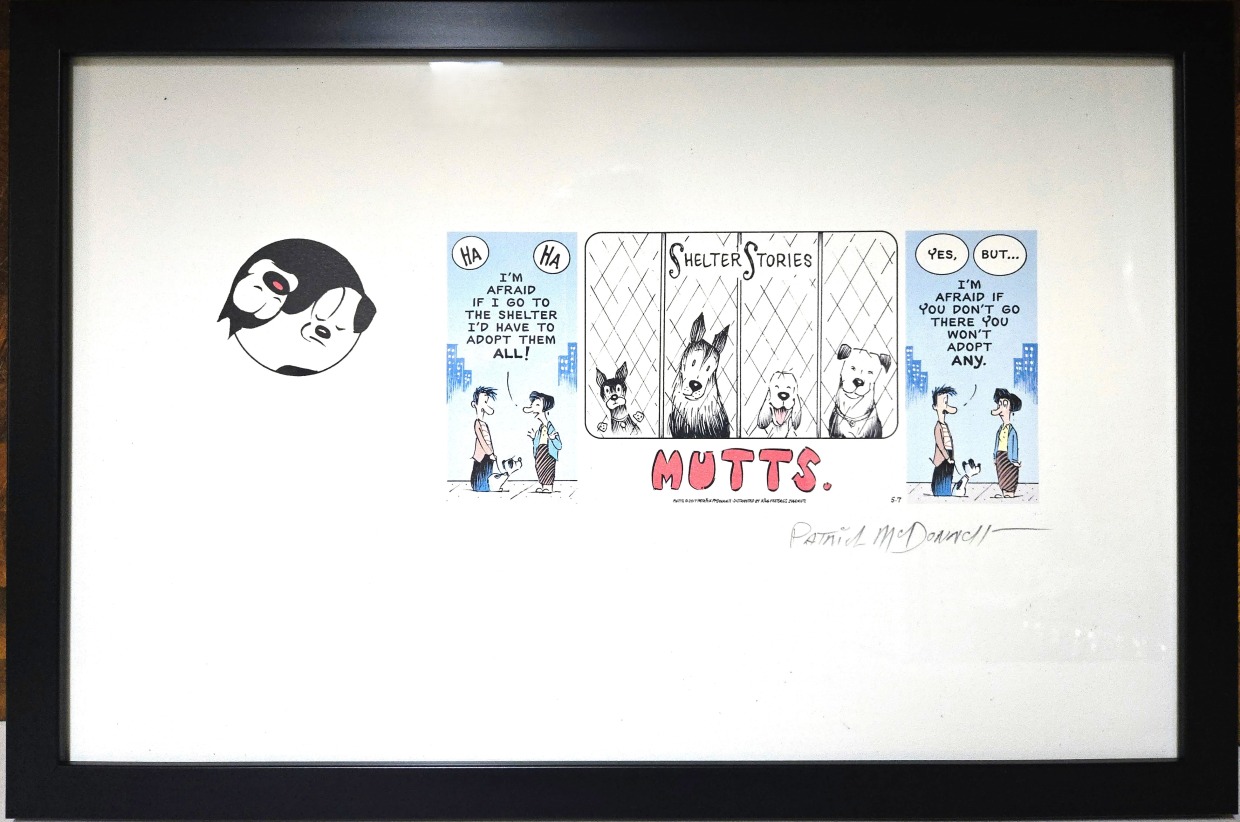 Framed, signed "Mutts" Print by Patrick McDonnell | Corridor Rescue's ...