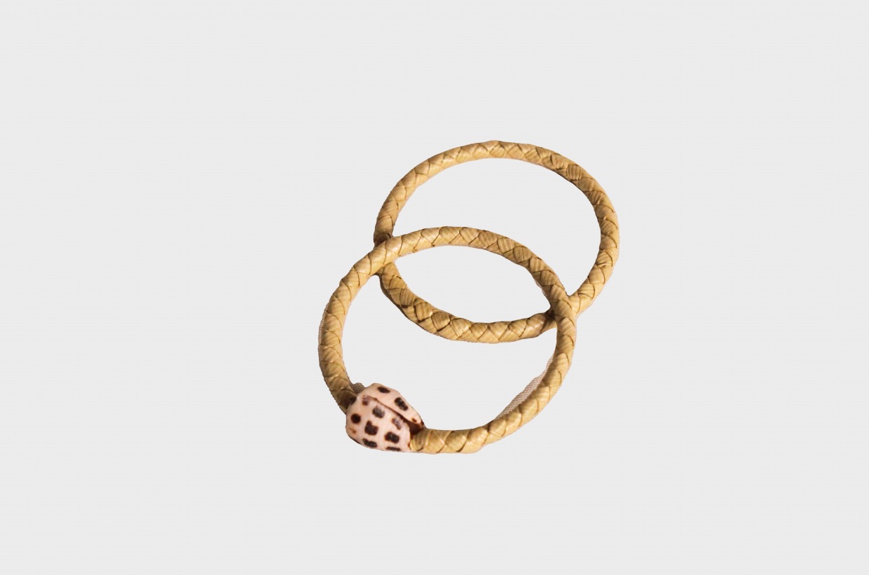 Pueo Mana Designs Set of 2 Keiki Bangles one wrapped with Maui Lauhala ...