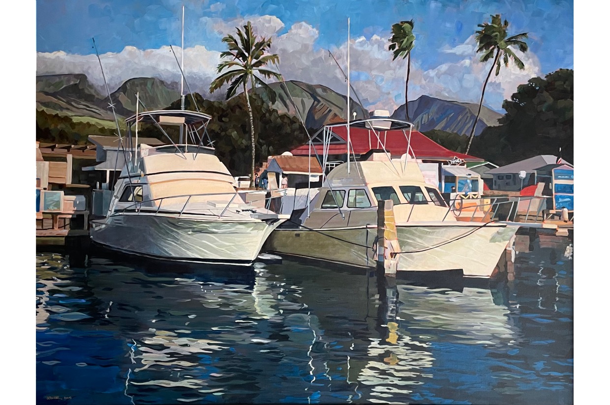 Lahaina Harbor - Richard Tesner | Gallery Elua | Artists for Lahaina ...