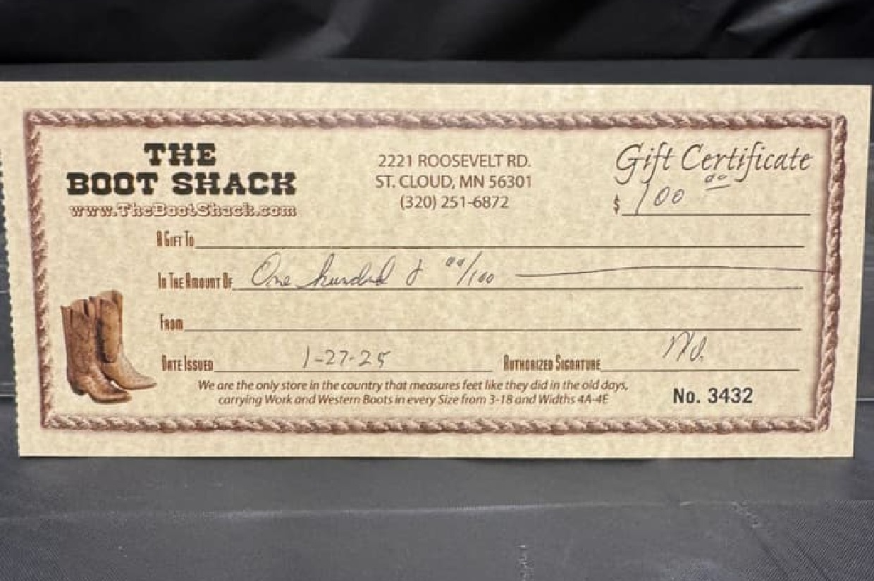 $100 Boot Shack Gift Certificate | Spay-ghetti and No (Meat) Balls ...