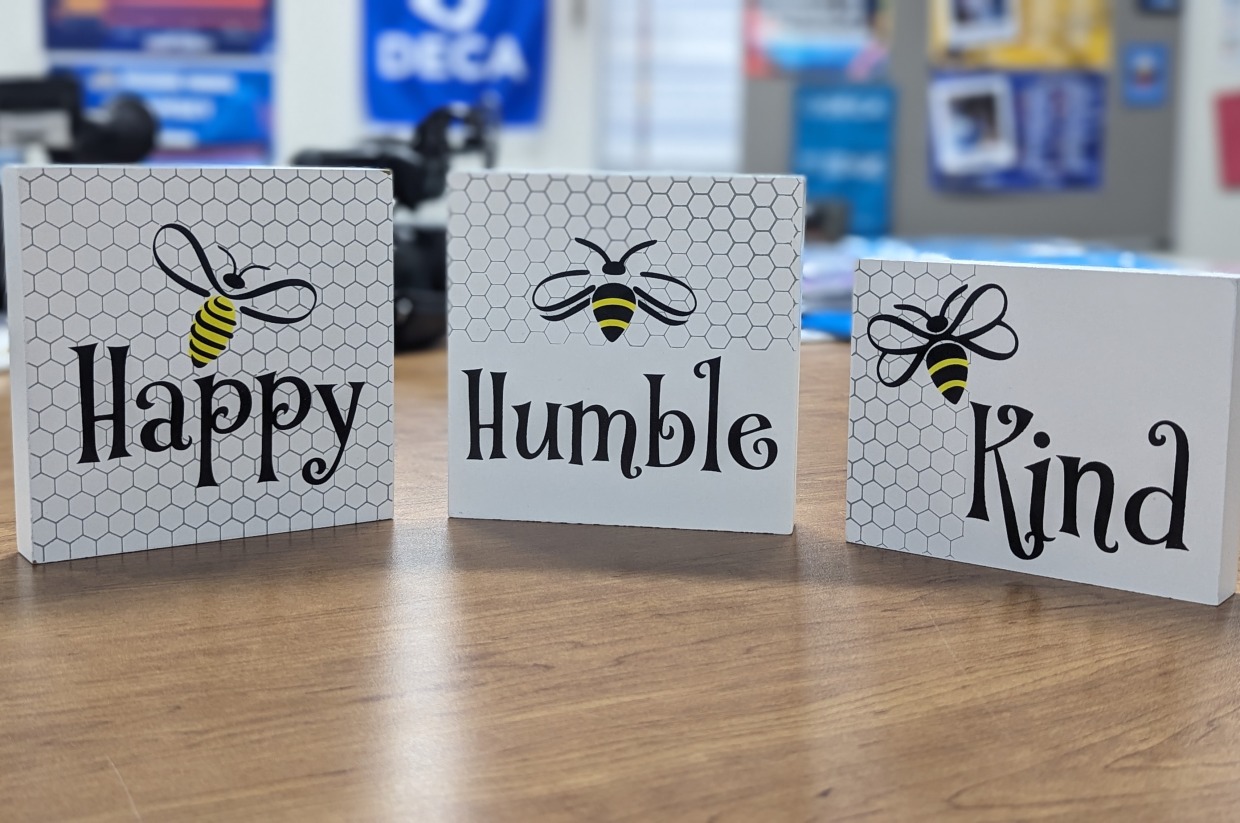 Be Happy, Be Humble, Be Kind wood blocks Set 2 | 2024 Gering DECA ...