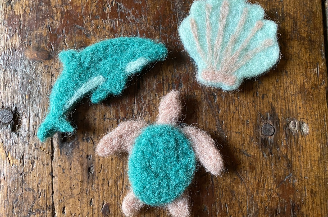 Needle Felted Sea Animals (Set of 3): Green | Ocean Art Festival and ...