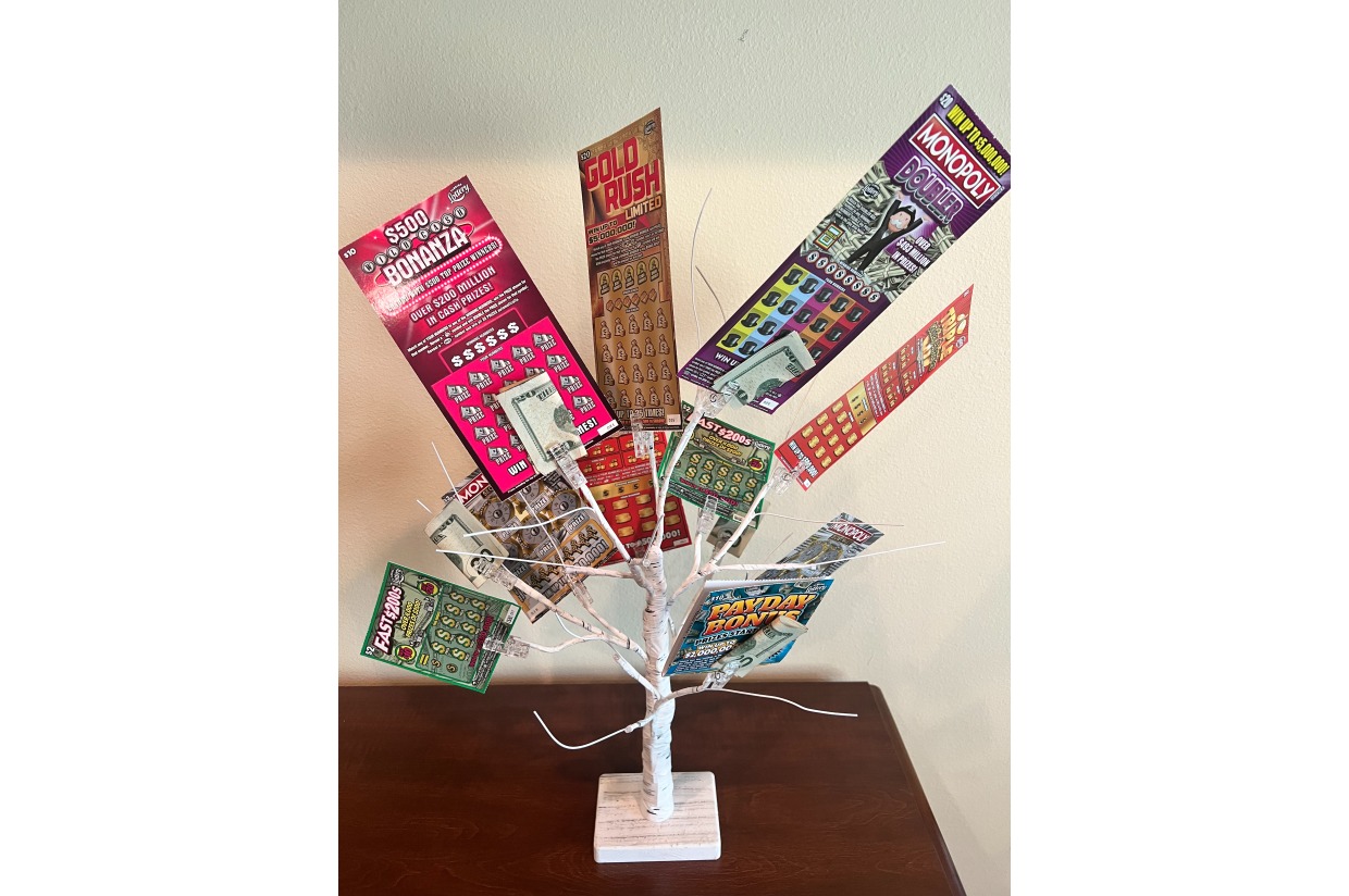 Lotto Ticket and Money Tree Donated by Floor Coverings International ...