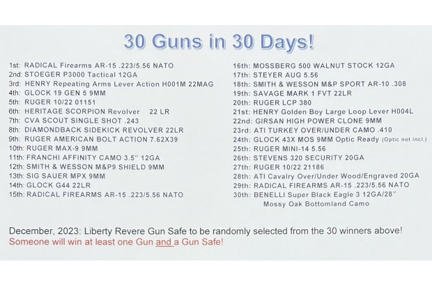 30 Guns in 30 Days giveaway supporting East Central Patriots Athletics ...