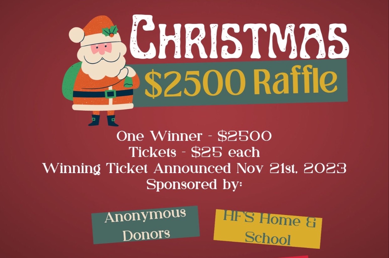 Christmas $2500 Raffle giveaway supporting Holy Family Home and School ...
