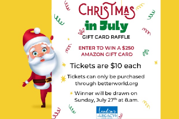 Amazon Gift Card Raffle giveaway supporting Landon's Legacy | BetterWorld